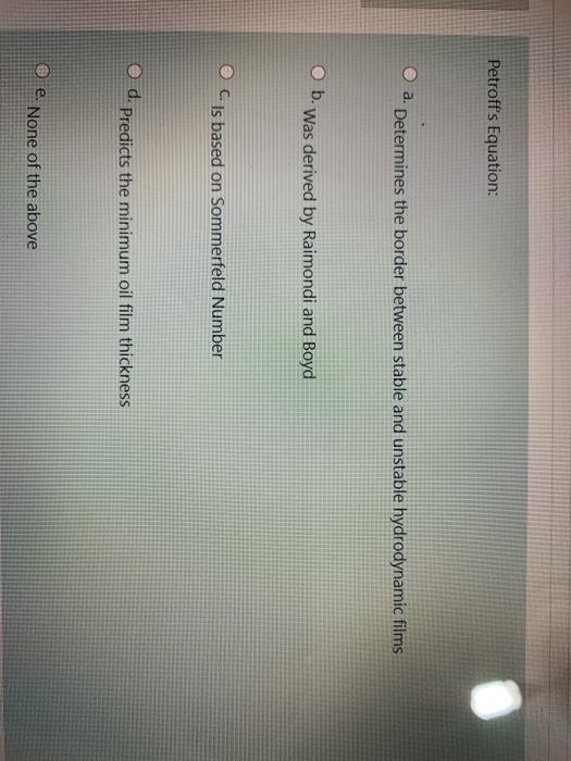 Solved Petroff's Equation: a. Determines the border between | Chegg.com