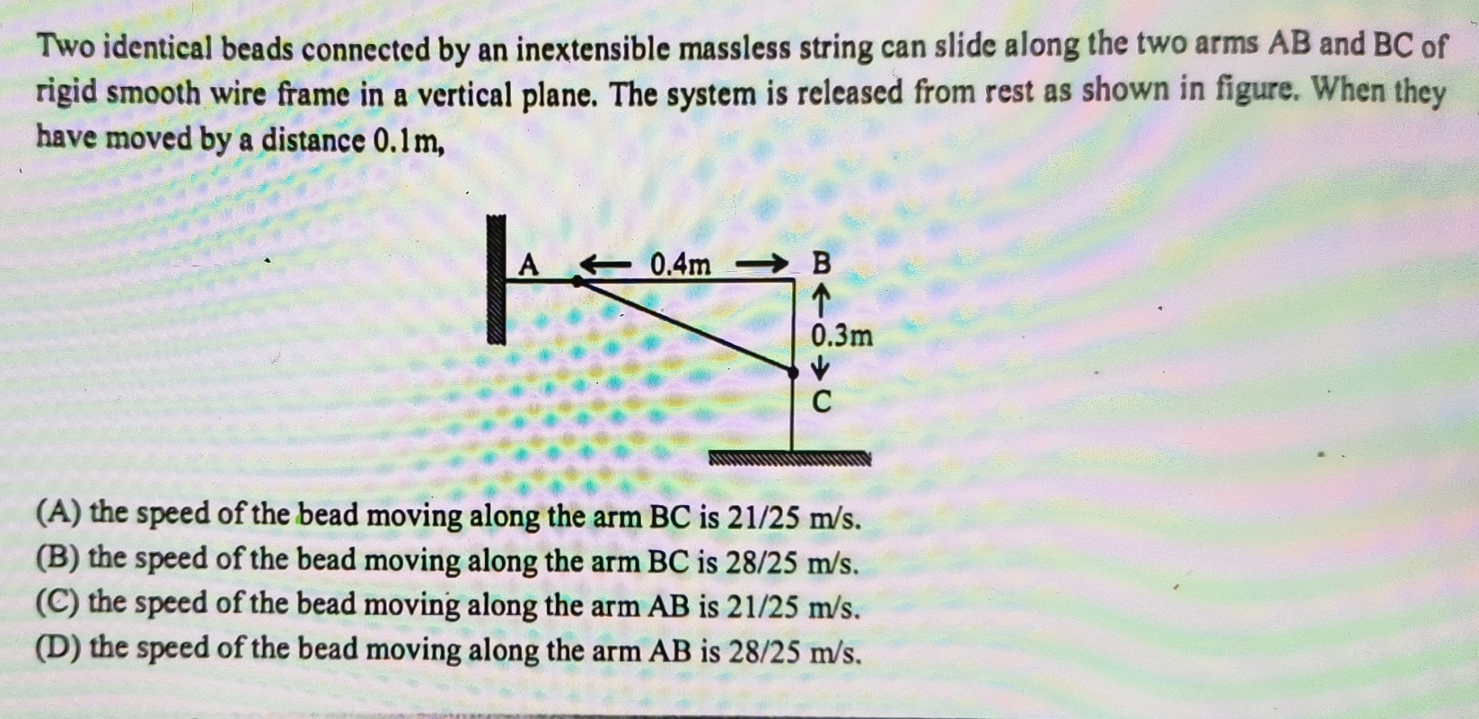 Solved Two identical beads connected by an inextensible | Chegg.com