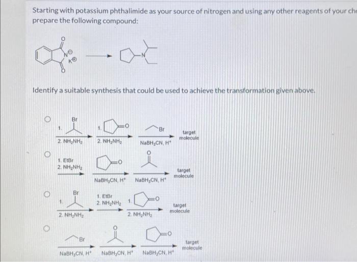 Solved Starting with potassium phthalimide as your source of | Chegg.com