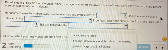 Solved The following are various management assertions (a | Chegg.com