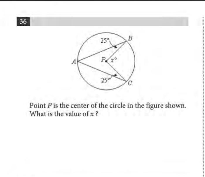 Solved Point P is the center of the circle in the figure | Chegg.com