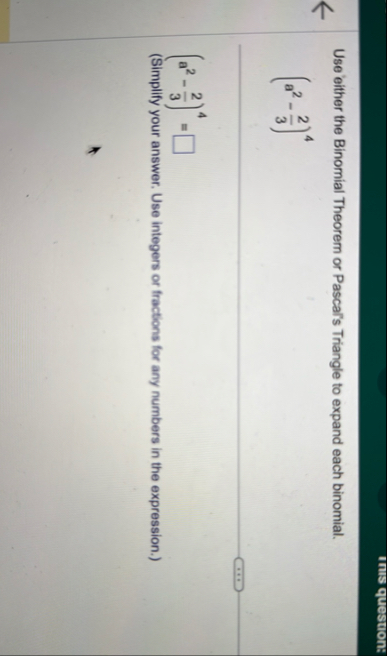 Solved Use 'either the Binomial Theorem or Pascal's Triangle | Chegg.com