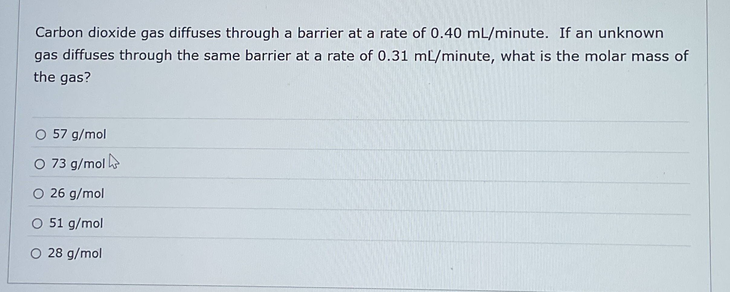 Solved Carbon dioxide gas diffuses through a barrier at a | Chegg.com