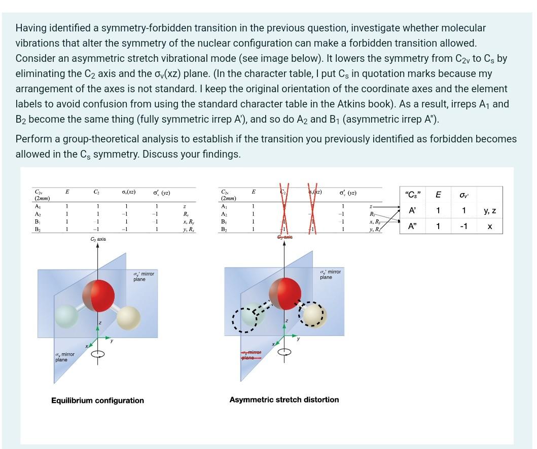 Having identified a symmetry-forbidden transition in | Chegg.com