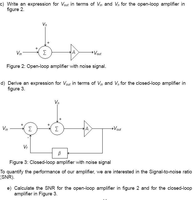 Solved Write an expression for V out in terms of V in and V | Chegg.com