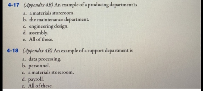 Solved 4-21 (Appendix 4B) The method that assigns support | Chegg.com