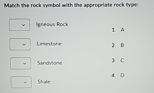 Solved Match the rock symbol with the appropriate rock | Chegg.com