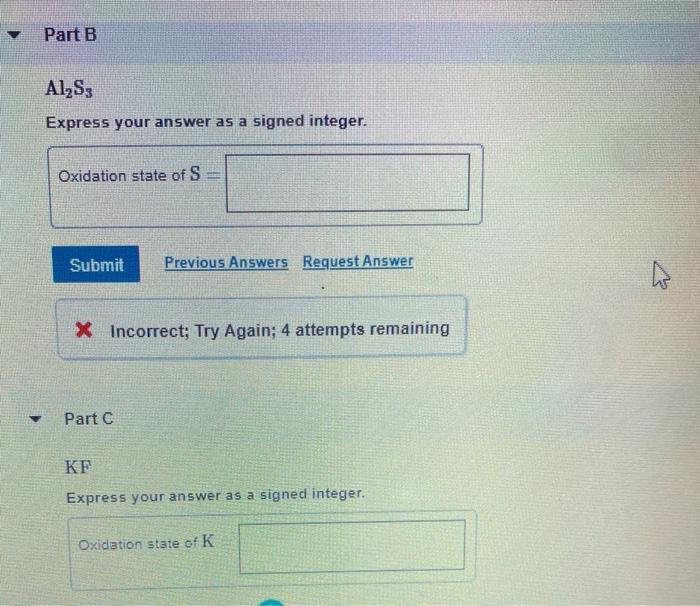 Part B Al S3 Express your answer as a signed integer. | Chegg.com
