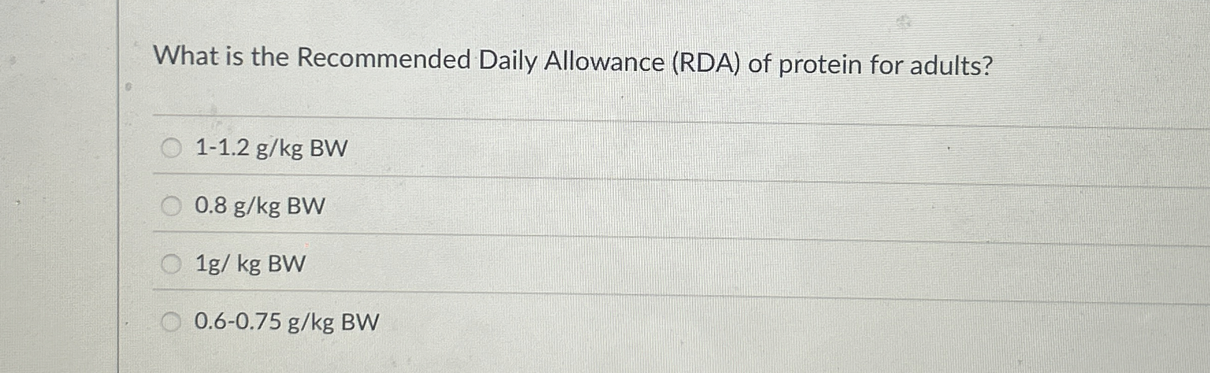 Solved What is the Recommended Daily Allowance (RDA) ﻿of | Chegg.com