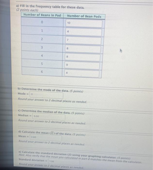 Solved a) Fill in the frequency table for these data. (2 | Chegg.com
