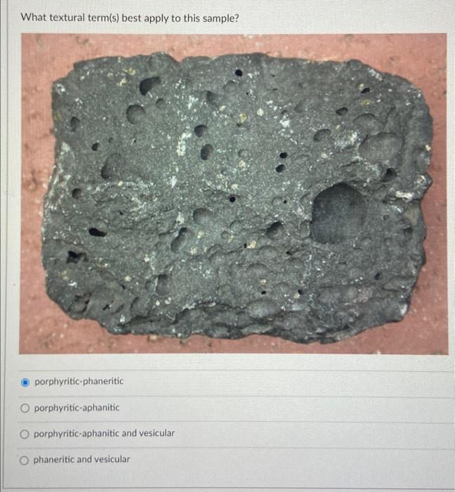 Solved What textural term(s) best apply to this sample? | Chegg.com