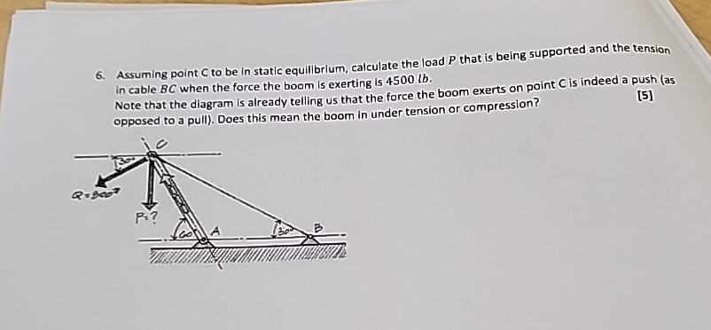 Solved Assuming point C ﻿to be in static equilibrium, | Chegg.com