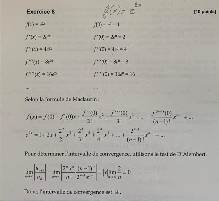 Solved Answer in Calculus 2 please!Questions are in french | Chegg.com