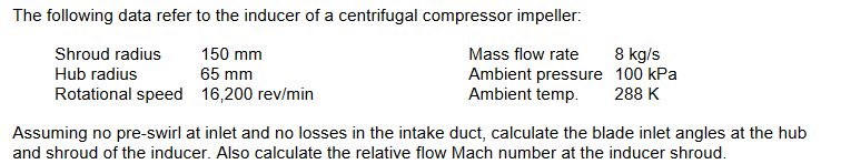 The following data refer to the inducer of a | Chegg.com