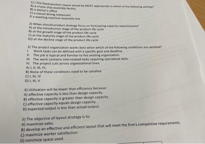 1)) The fixed-position layout would be MOST | Chegg.com
