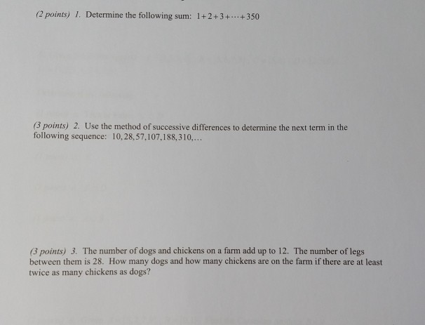Solved (2 points) 1. Determine the following sum: | Chegg.com