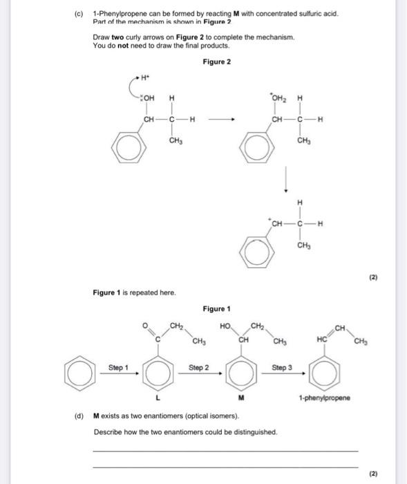 Solved 2 1-Phenylpropene can be prepared as shown in Figure | Chegg.com