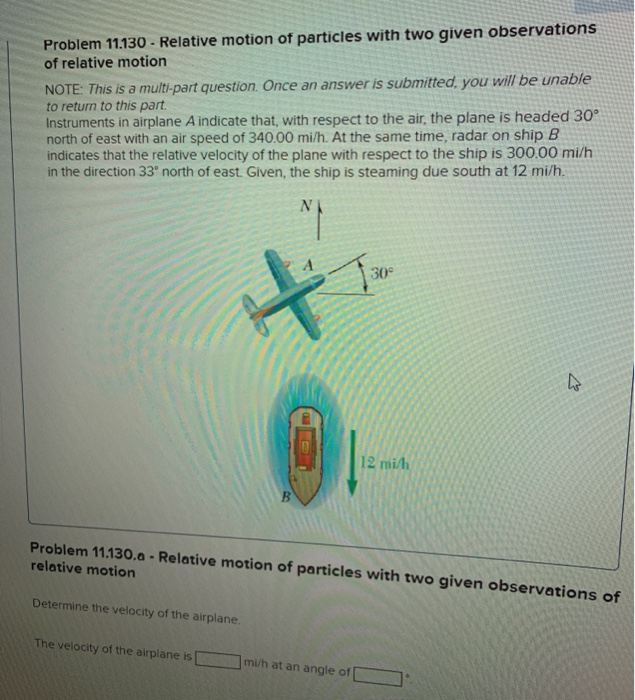 Solved Problem 11.130 - Relative motion of particles with | Chegg.com