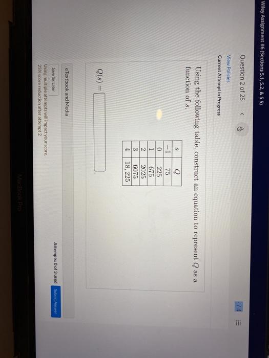 Solved using the following table, construction equation to | Chegg.com