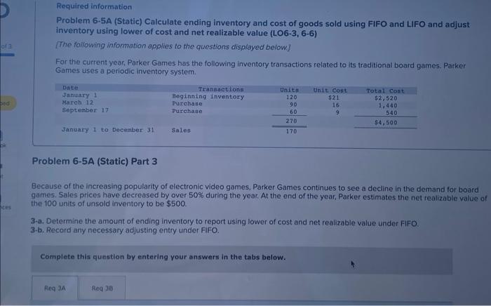 Solved Required information Problem 6-5A (Static) Calculate | Chegg.com