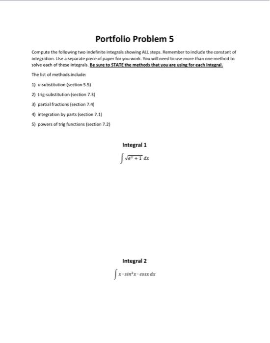 Solved Portfolio Problem 5 Compute the following two | Chegg.com