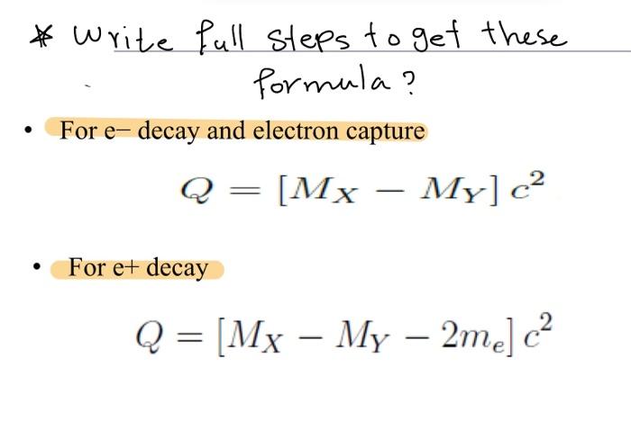 Solved * write full steps to get these formula? - For | Chegg.com