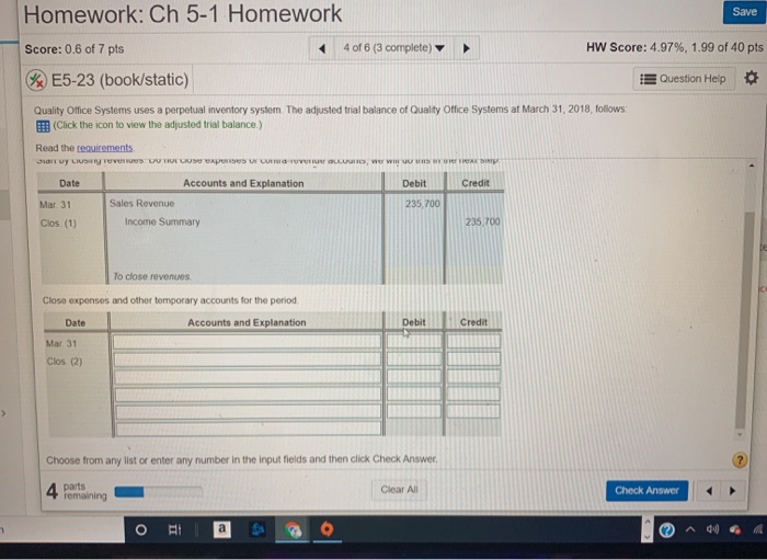 Solved Save Homework Ch 5 1 Homework Score 0 6 Of 7 Pts 4