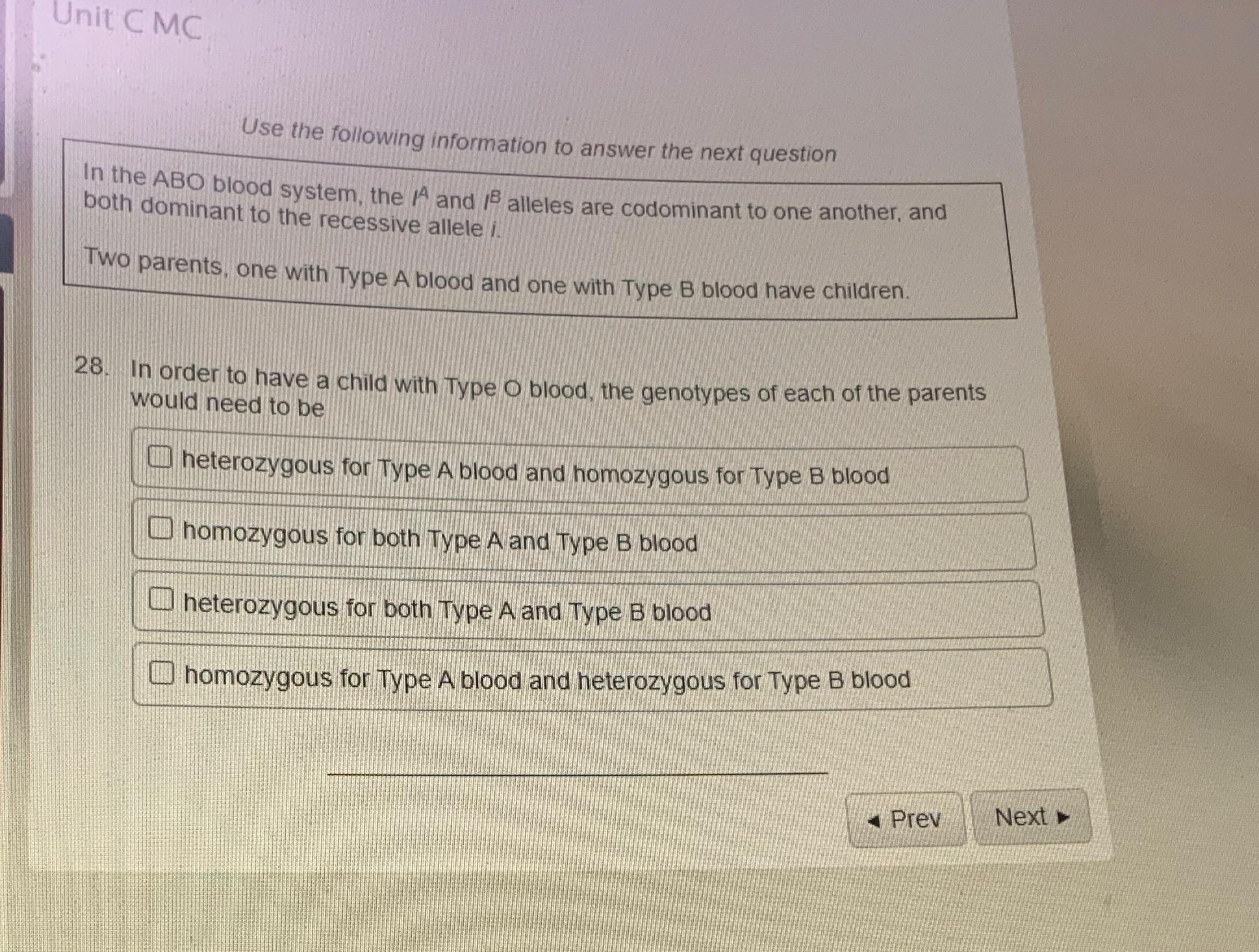 Solved Unit C MCUse the following information to answer the | Chegg.com