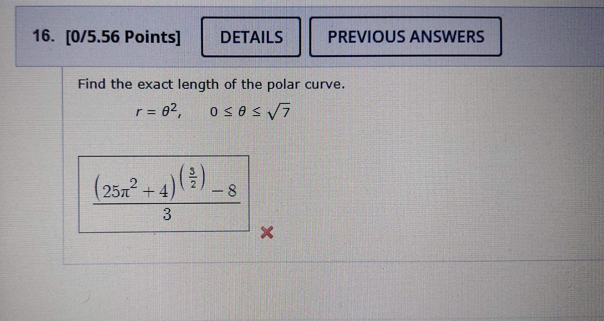 Solved Find the area inside one loop of the curve. | Chegg.com