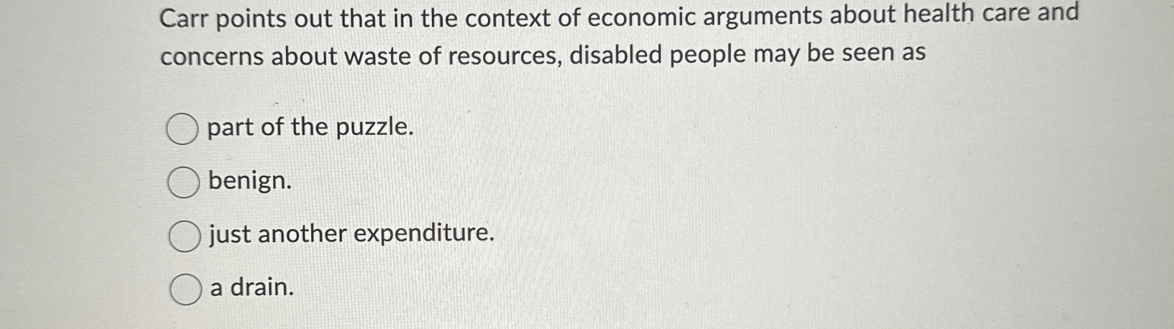 Solved Carr points out that in the context of economic | Chegg.com