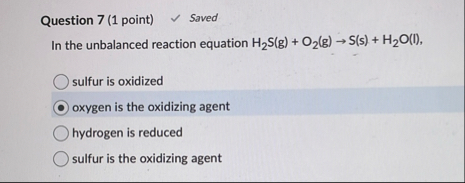 Solved Question 7 (1 ﻿point) ﻿SavedIn the unbalanced | Chegg.com