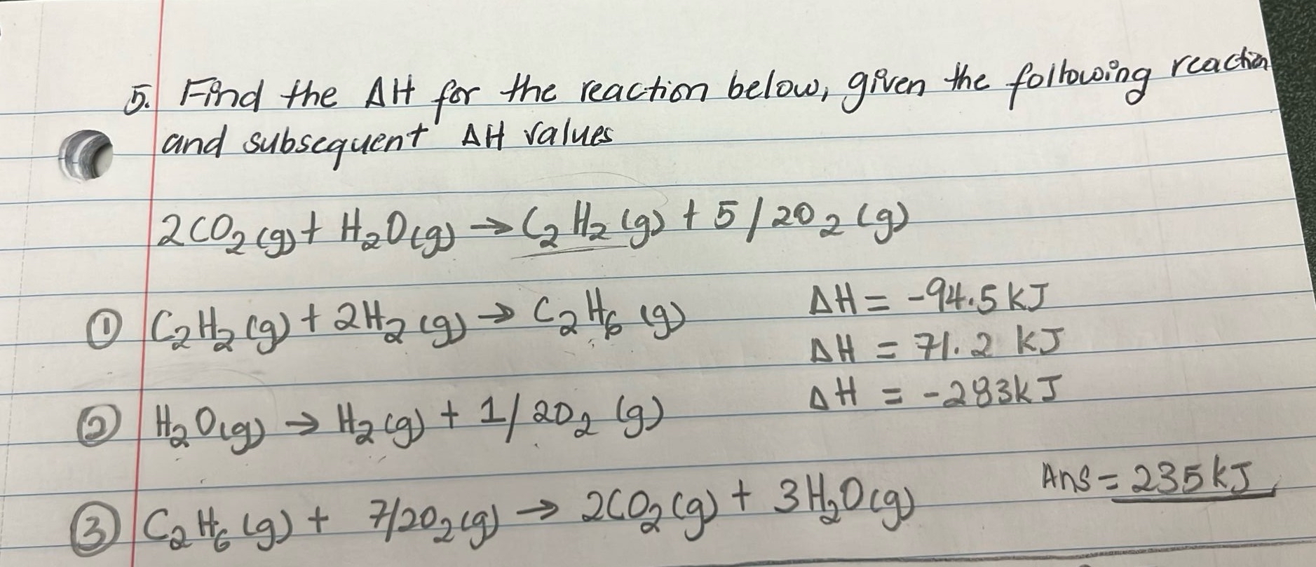 Solved Find the AH for the reaction below, given the | Chegg.com