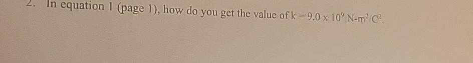Solved In equation F=kqQ/r^2how do you get the value of | Chegg.com