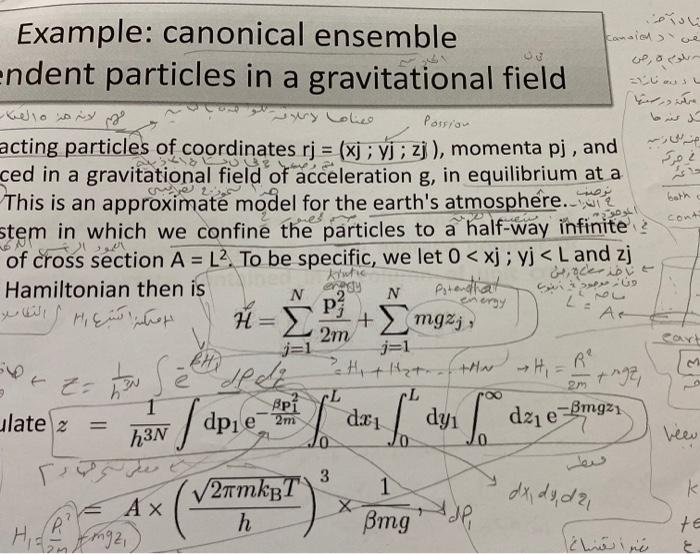 Solved kansieds Example: canonical ensemble endent particles | Chegg.com