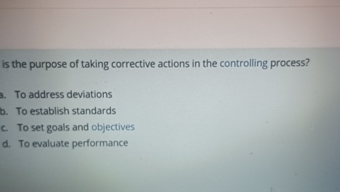 Solved what is the purpose of taking corrective actions in | Chegg.com
