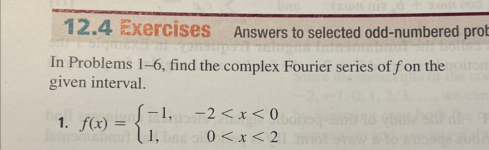 Solved 12.4 ﻿Exarcises Answers to selected odd-numbered | Chegg.com