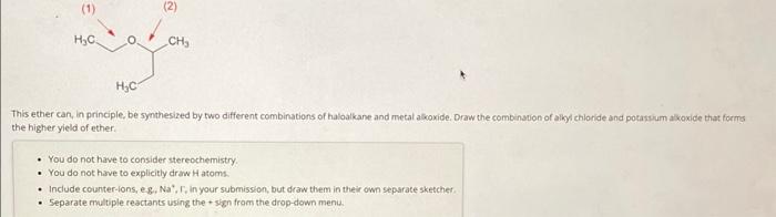 Solved This ether can, in principle, be synthesized by wo | Chegg.com