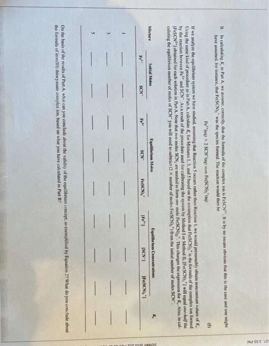 Name Section Experiment 23 Data and Calculations: | Chegg.com