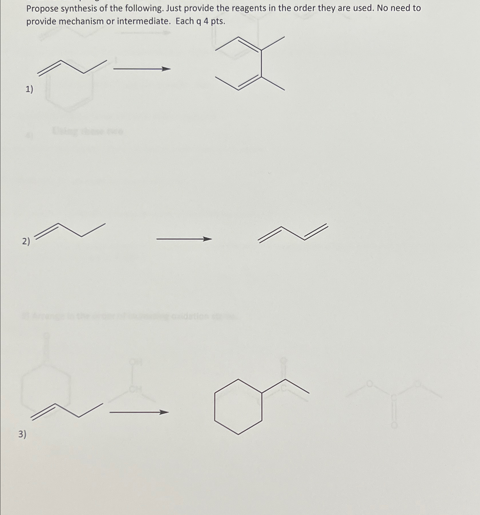 Solved Organo Halides: Propose synthesis of the following. | Chegg.com