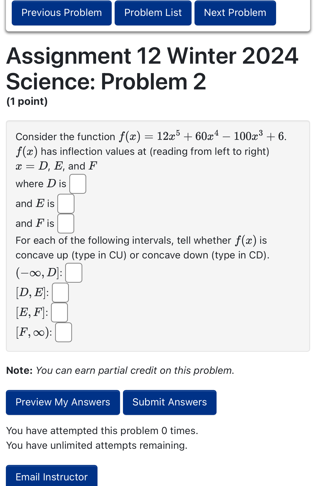 Solved Assignment 12 ﻿Winter 2024 ﻿Science: Problem 2(1 | Chegg.com