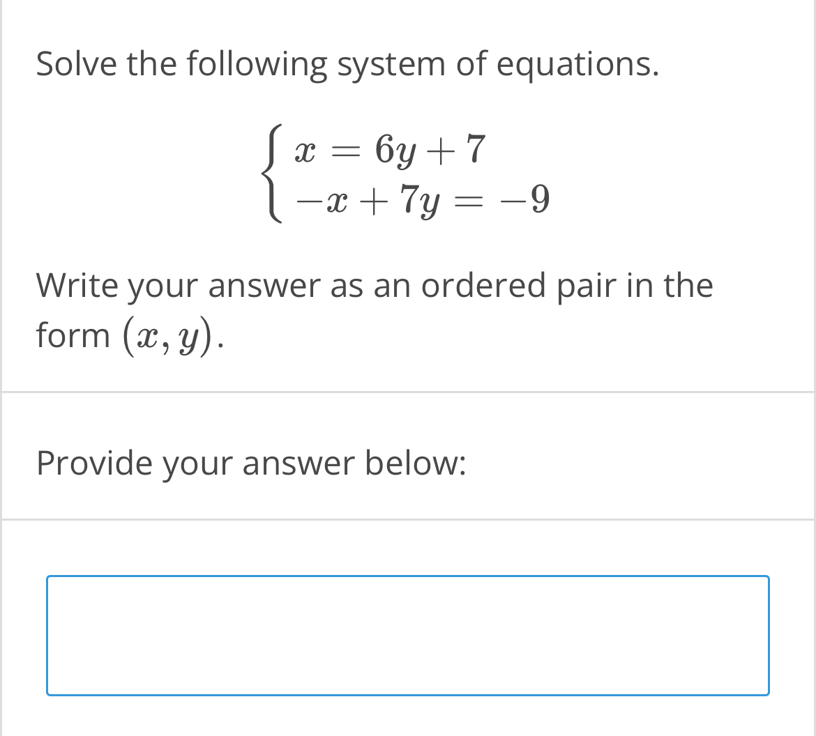 Solved Solve the following system of | Chegg.com