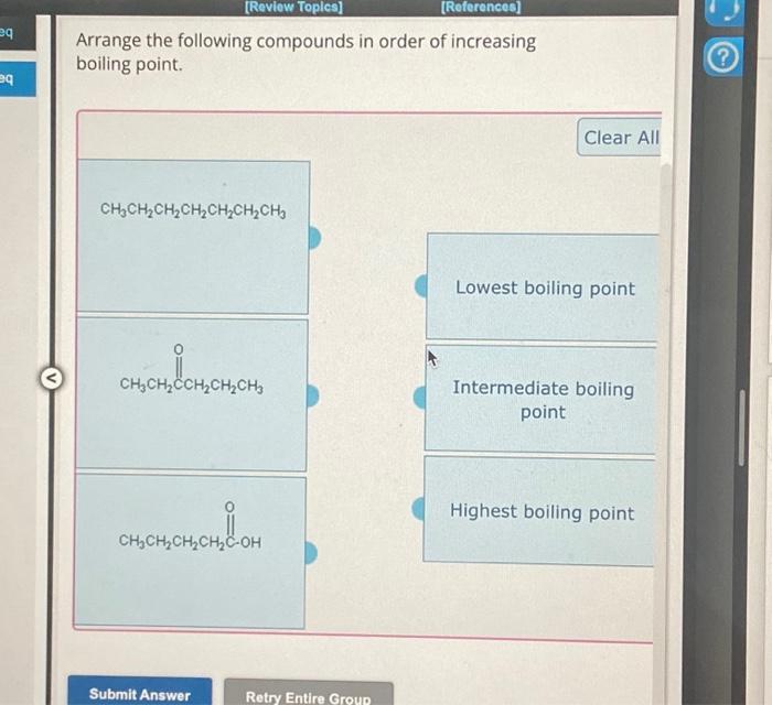 Solved Arrange the following compounds in order of | Chegg.com