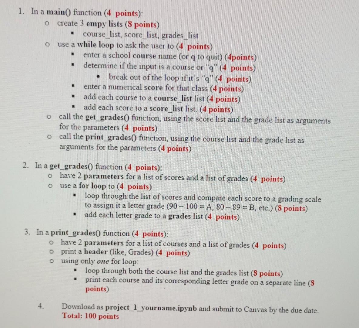Solved 1. In a main0 function (4 points): - create 3 empy | Chegg.com