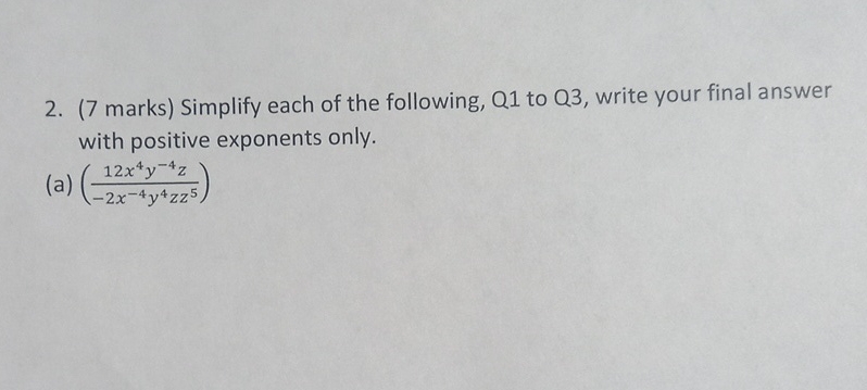 Solved (7 ﻿marks) ﻿Simplify each of the following, Q1 ﻿to | Chegg.com