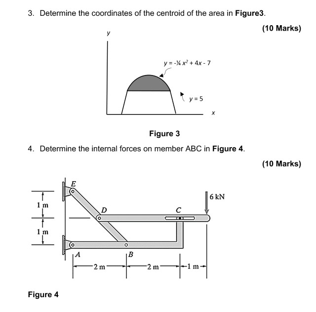 Solved 1. Determine the centroid of the area shown in Figure | Chegg.com