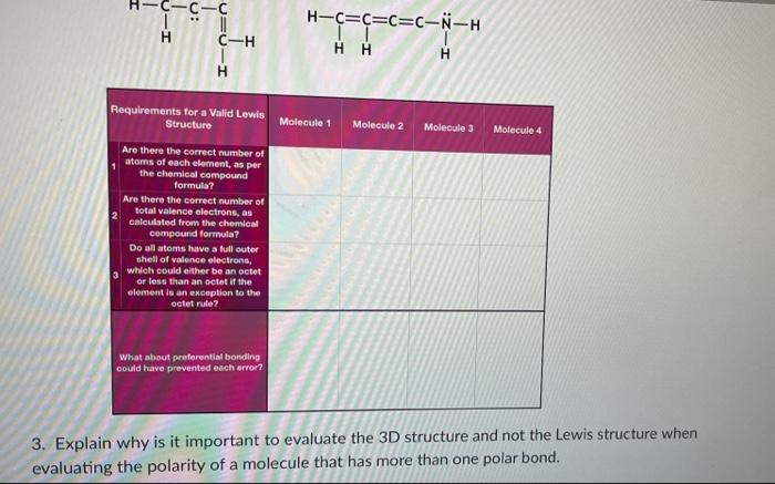 Solved J- -C-C H H-Ç==C=C-N-H IT н н C-H H Requirements for | Chegg.com