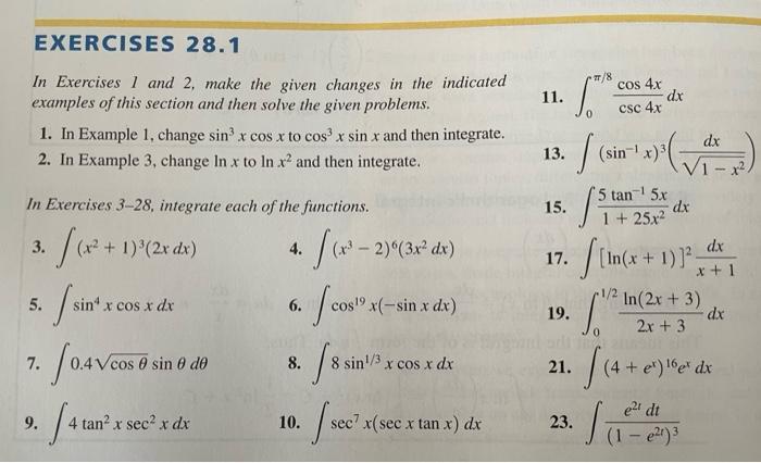 Solved In Exercises 1 and 2, make the given changes in the | Chegg.com