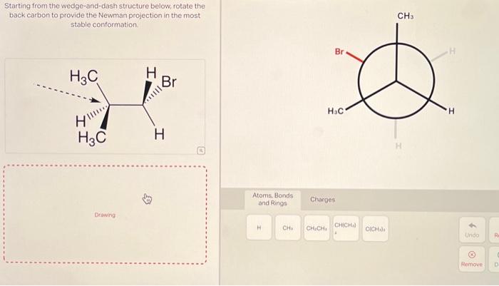 Solved Starting from the wedge-and-dash structure below, | Chegg.com