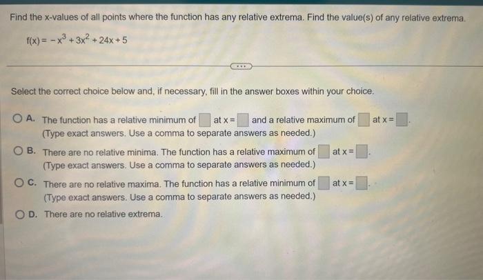 Solved Find the x-values of all points where the function | Chegg.com