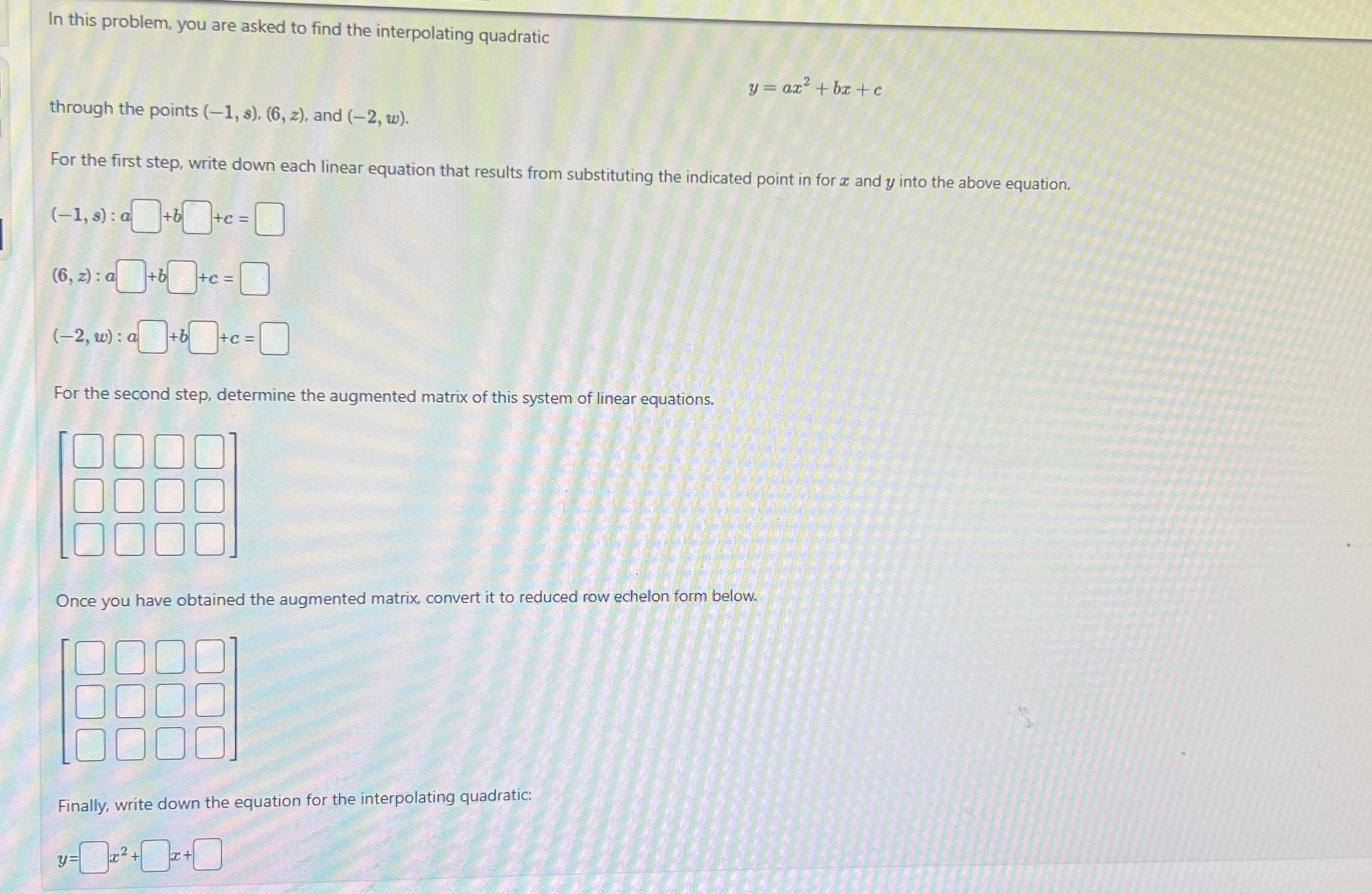 Solved In this problem, you are asked to find the | Chegg.com